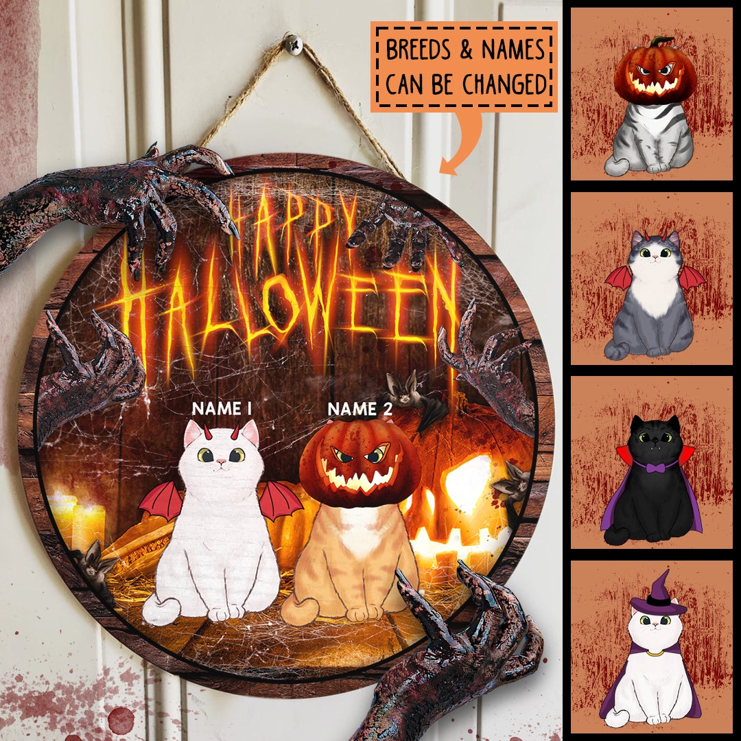 Halloween Welcome Signs, Happy Halloween Gifts For Cat Lovers, Jack-o'