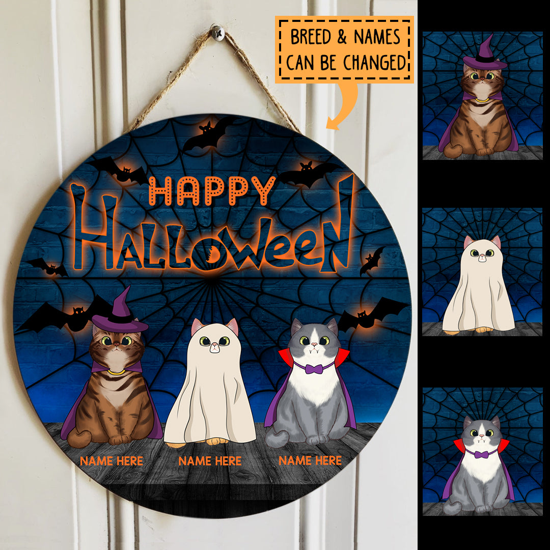 Halloween Welcome Sign, Happy Halloween Gifts For Cat Lovers, Spiderwe