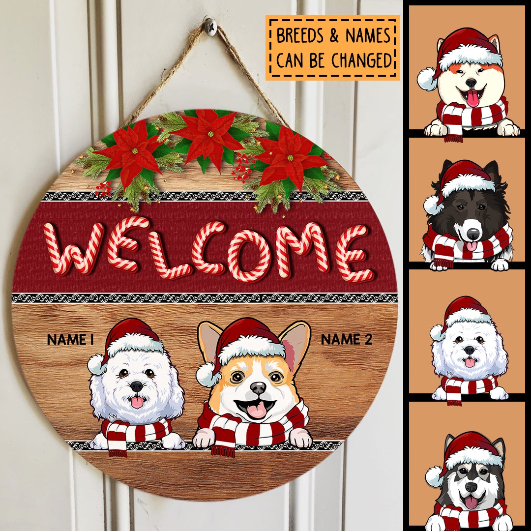 Christmas Door Decorations, Gifts For Dog Lovers, Xmas Candy Cane Lett