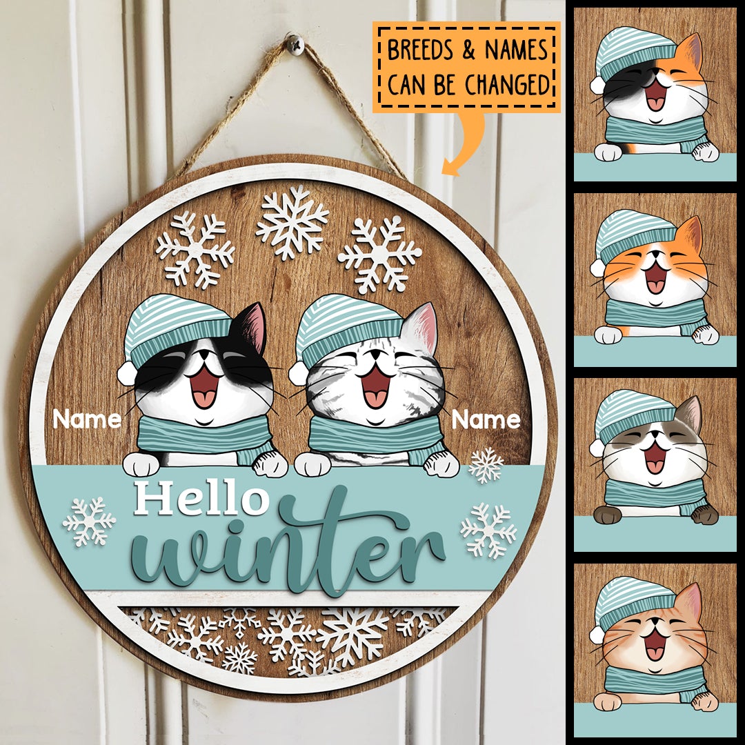 Christmas Door Decorations, Gifts For Cat Lovers, Hello Winter Brown