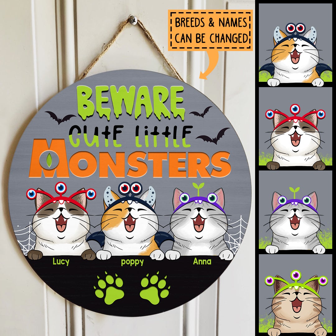 Halloween Welcome Signs For Front Door, Halloween Gifts For Cat Lovers