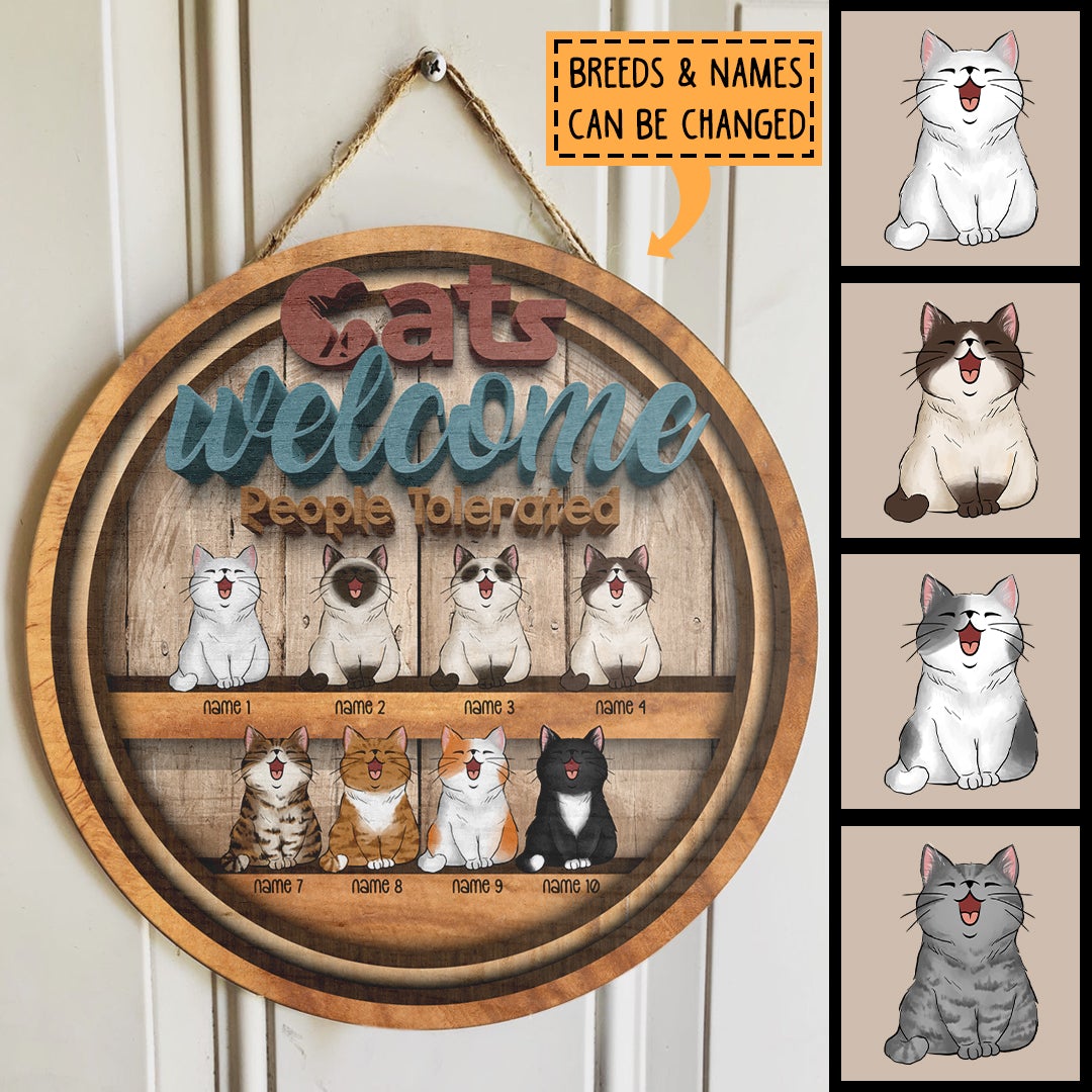 Pawzity Welcome Door Signs, Gifts For Cat Lovers, Cats Welcome People