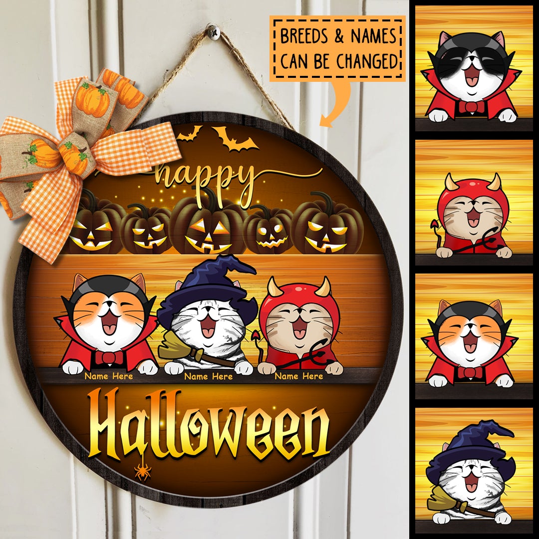 Halloween Welcome Door Signs, Halloween Gifts For Cat Lovers, Golden C