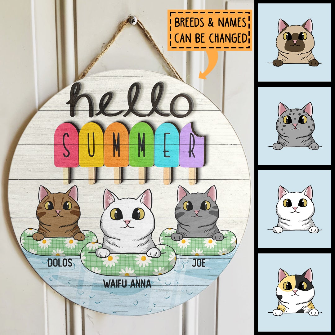 Welcome Summer Sign, Gifts For Cat Lovers, Hello Summer Time, Cat On F