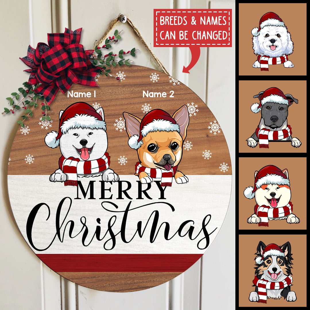 Christmas Door Decorations, Gifts For Dog Lovers, Merry Christmas Pale