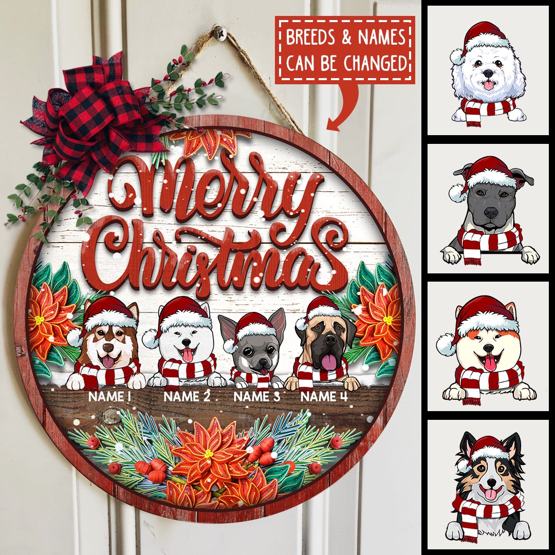 Christmas Door Decorations, Gifts For Dog Lovers, Merry Christmas Flor