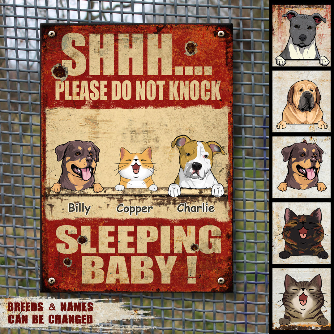 Pawzity Metal Yard Sign, Gifts For Pet Lovers, Shh Please Don't Knock