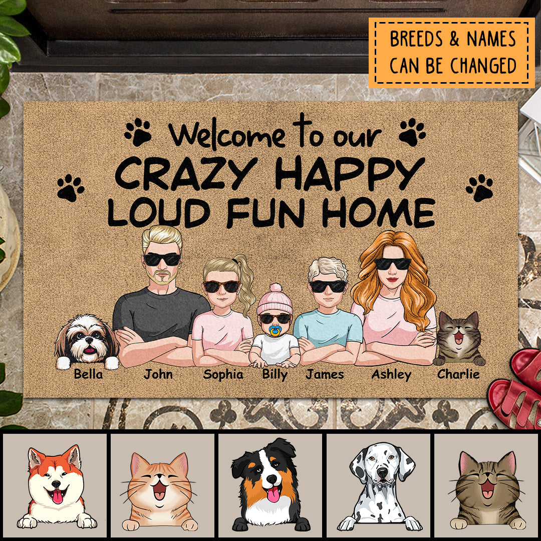 Pawzity Funny Welcome Mat, Gifts For Pet Lovers, Welcome To Our Crazy