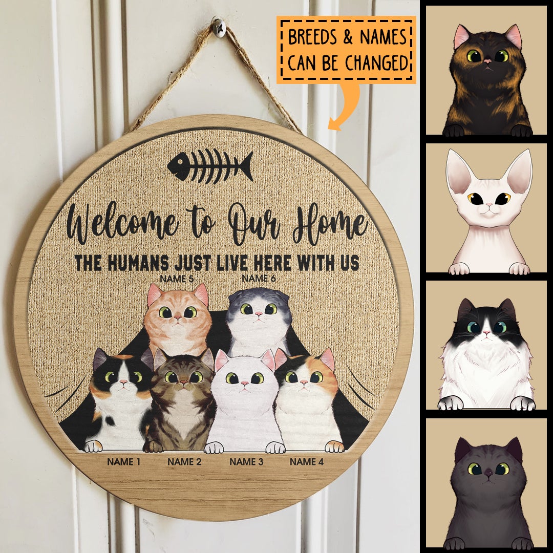 Pawzity Welcome To Our Home Sign, Gifts For Cat Lovers, Cats Hiding Be
