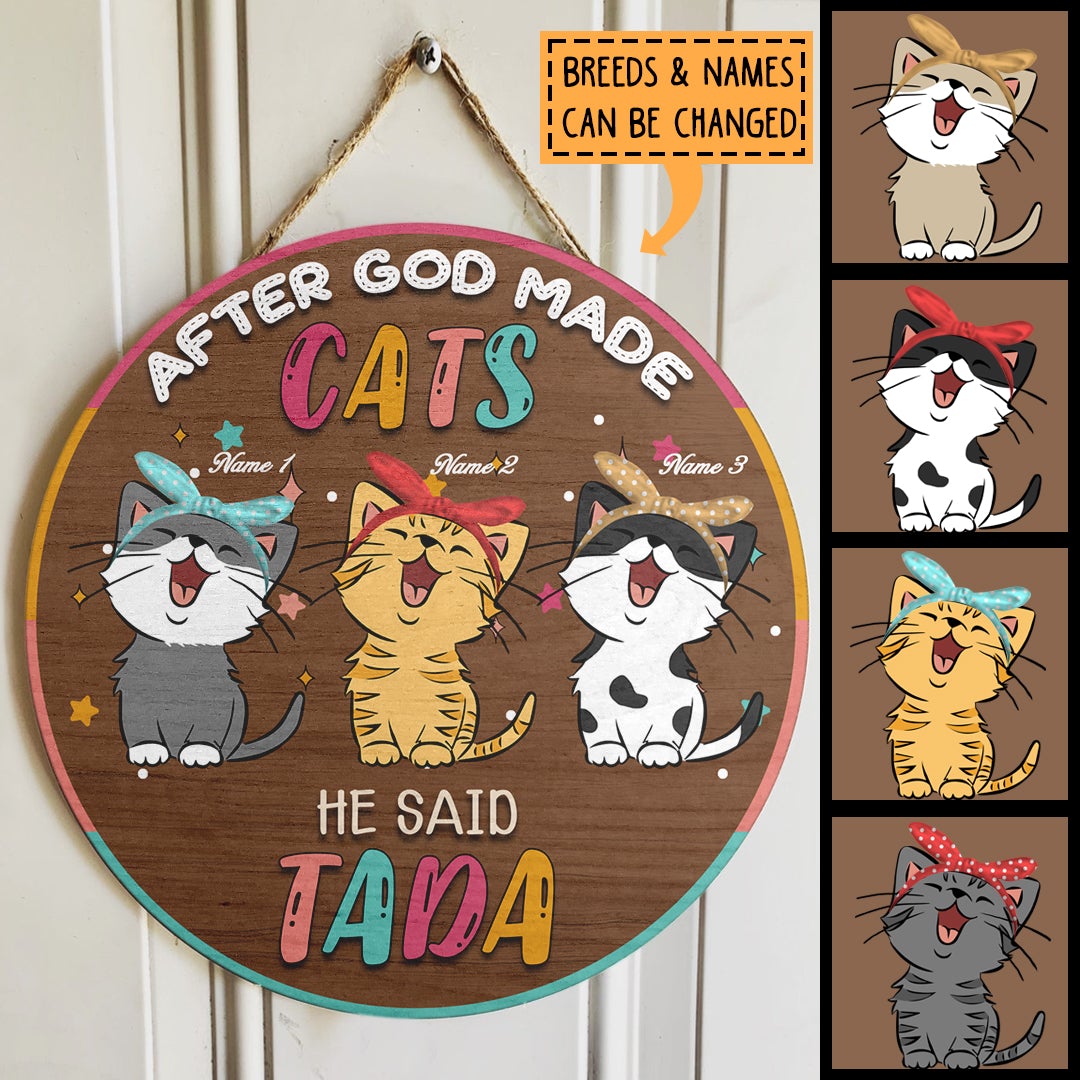 Pawzity Custom Wooden Signs, Gifts For Cat Lovers, After God Made Cats