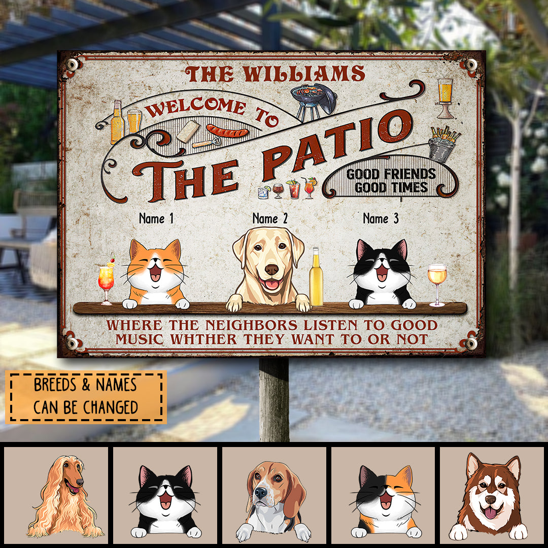 Pawzity Metal Patio Sign, Gifts For Pet Lovers, Welcome To The Patio G