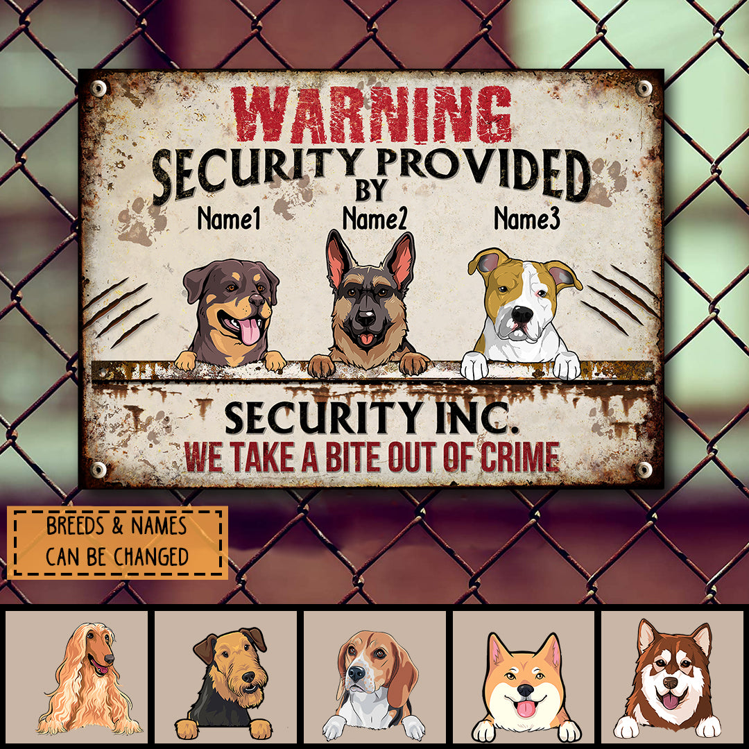 Pawzity Warning Metal Yard Sign, Gifts For Dog Lovers, Security Provid