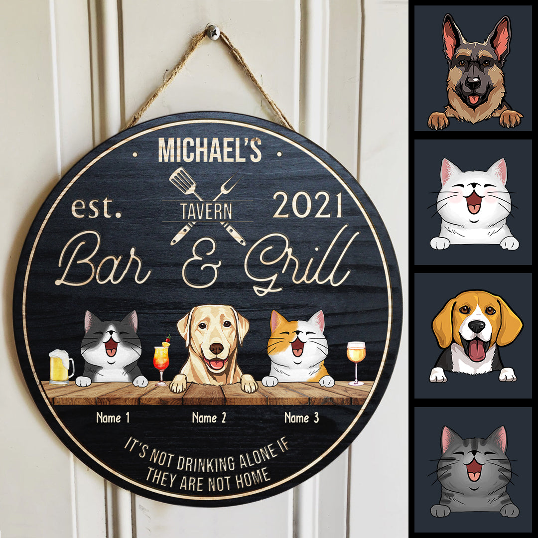 Pawzity Wood Bar Signs, Gifts For Pet Lovers, Tavern Bar & Grill It's