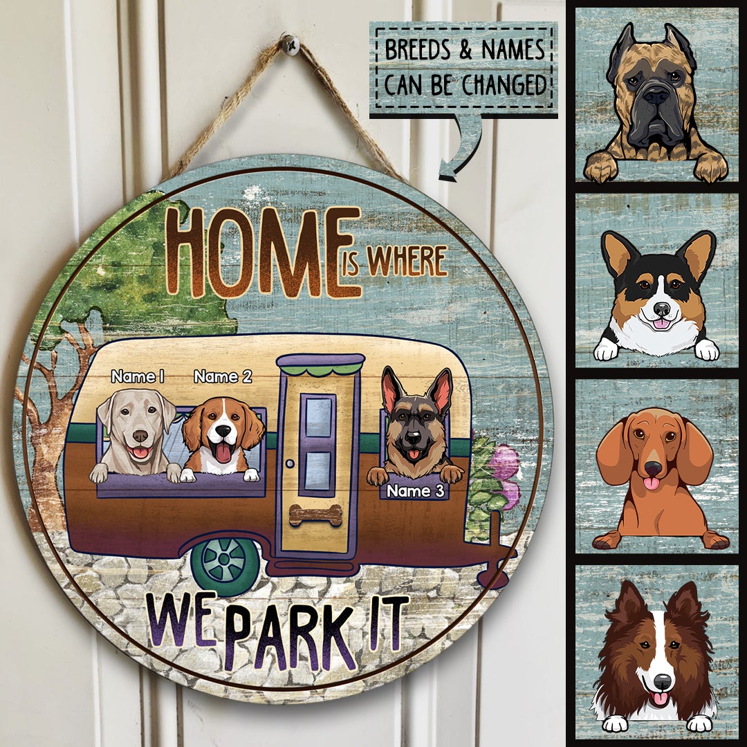 Pawzity Personalized Camping Signs, Gifts For Dog Lovers, Home Is Wher